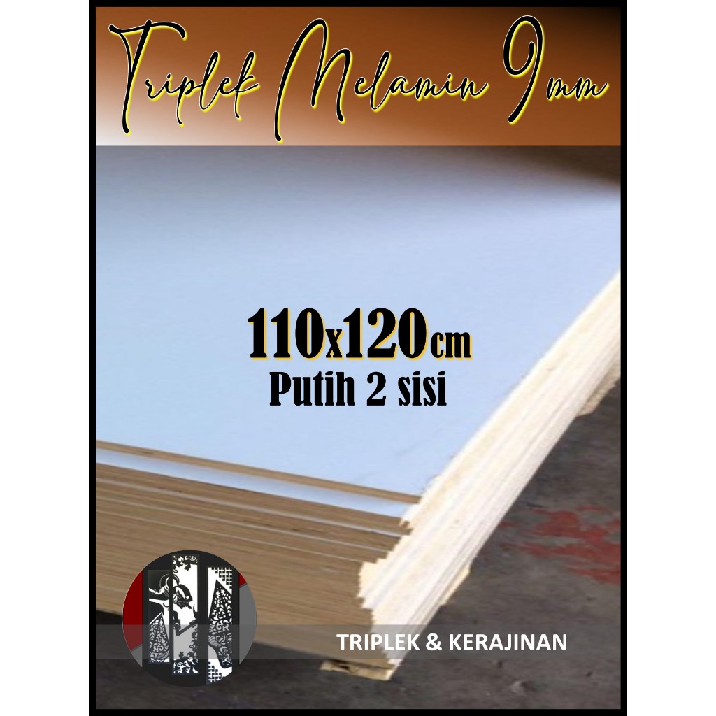 Jual Triplek Melamin Putih 9mm 110x120 cm (2 Muka | Doff-Glossy) 9 mm ...