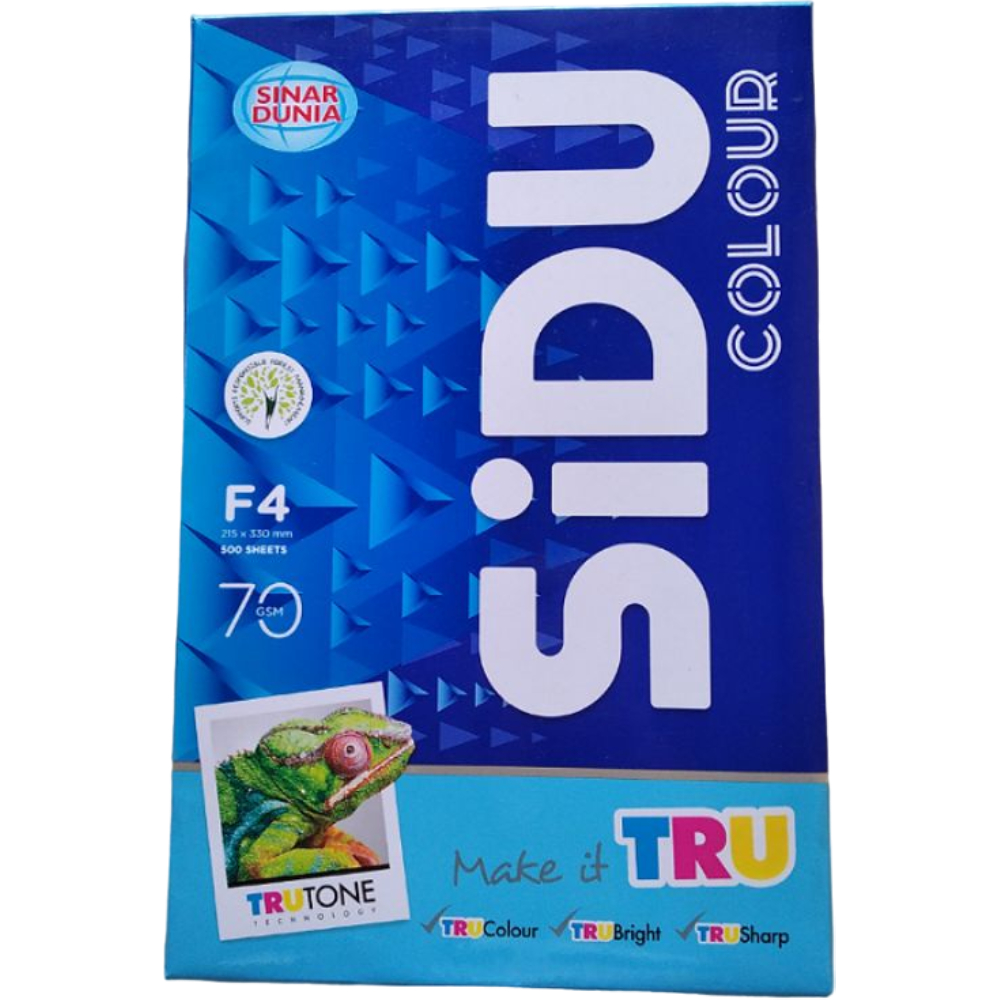 Jual Kertas HVS SiDU Berwarna Biru F4 215 x 330 mm 70 GSM 1 Rim (500 ...