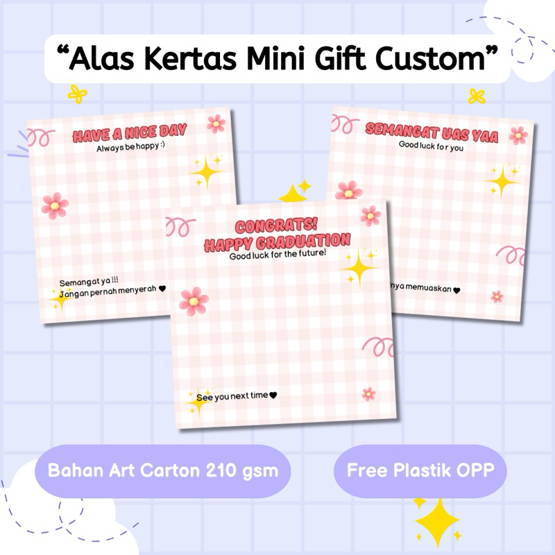 Jual Alas Kertas Mini Gift | Alas Packing Mini Gift | Custom Teks ...