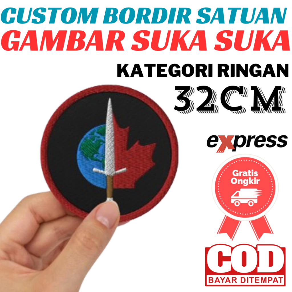 Jual Bordir Custom Patch Satuan Gambar Bebas Ukuran 32 Cm Ringan Hasil ...