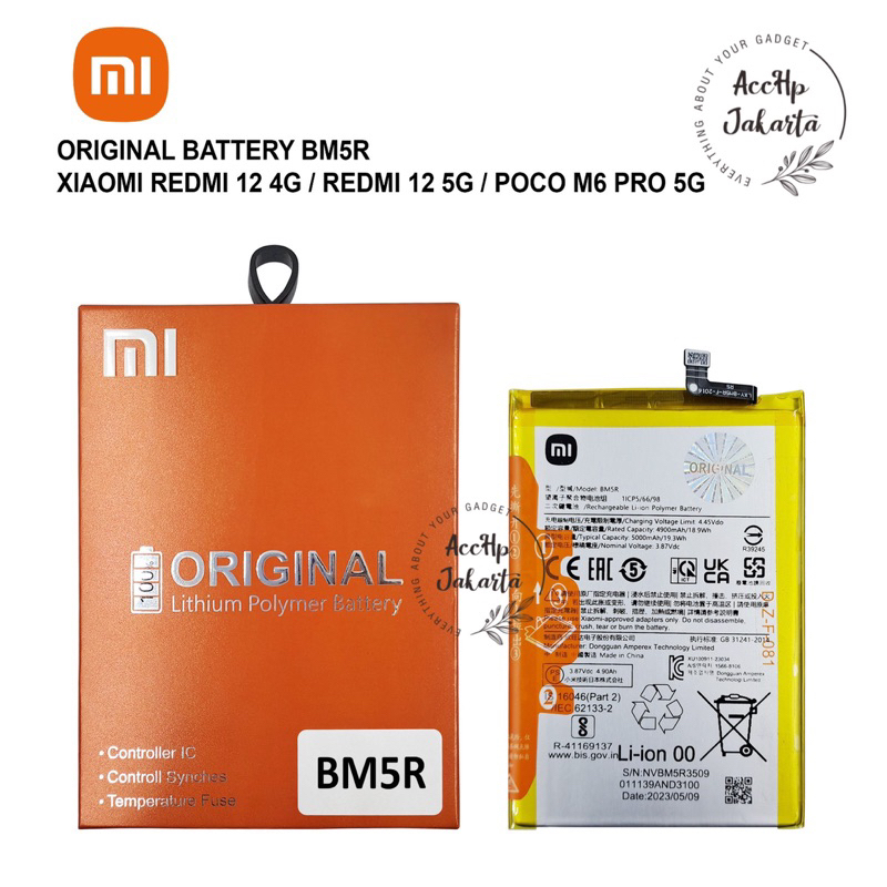 Jual Baterai Batre BM5R Redmi 12 4G / Redmi 12 5G / Poco M6 PRO 5G ...