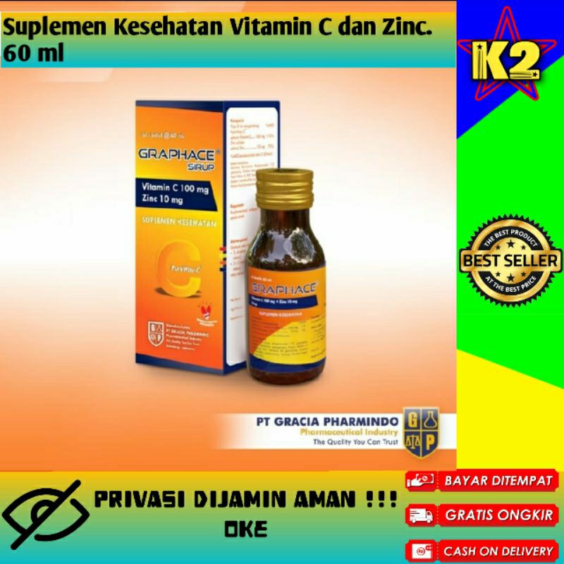 Jual GRAPHACE Sirup Botol 60 ml - Vitamin Suplemen Kesehatan Vitamin C ...