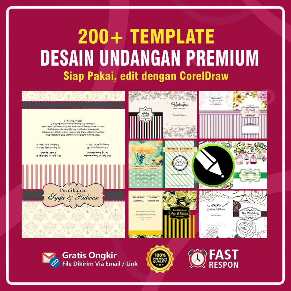 Jual 200 Template Undangan Vintage Format CorelDraw Siap Edit | Shopee ...