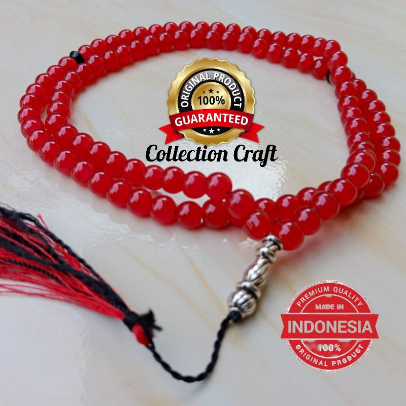 Jual Tasbih batu giok aceh merah asli 99 butir 8mm original | Shopee ...