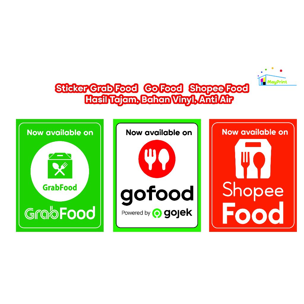 Jual Sticker Grab food, gofood,shopefood per pcs | Shopee Indonesia