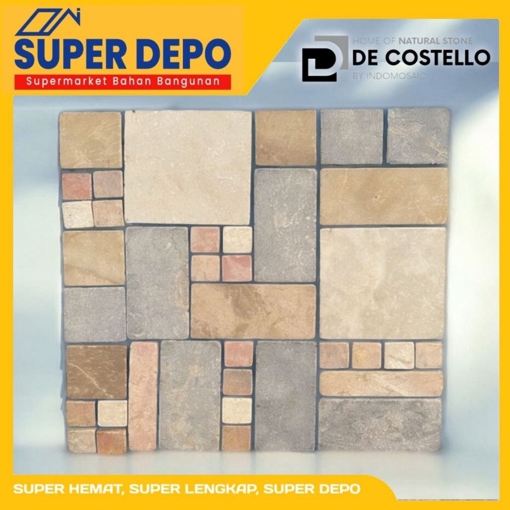 Jual MOSAIC BATU ALAM DE COSTELLO SDI3002 ART DECO TILE MIX COLOR 2.5X2 ...