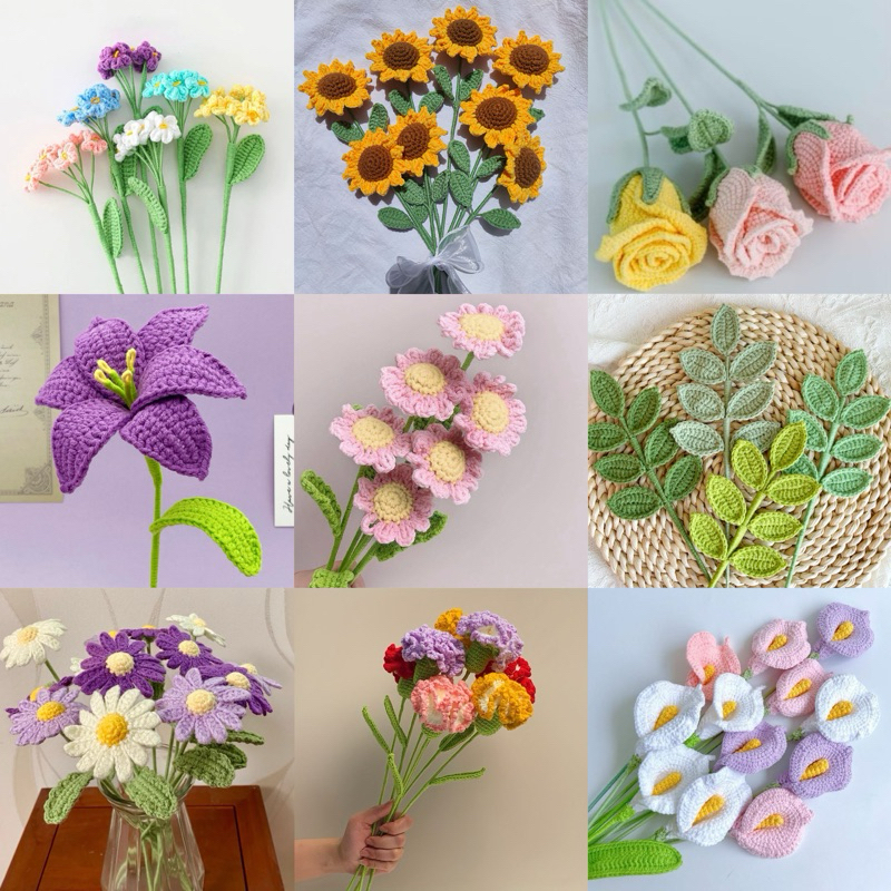 Jual [READY STOK] Bunga Rajut | Crochet Pertangkai Murah | Shopee Indonesia