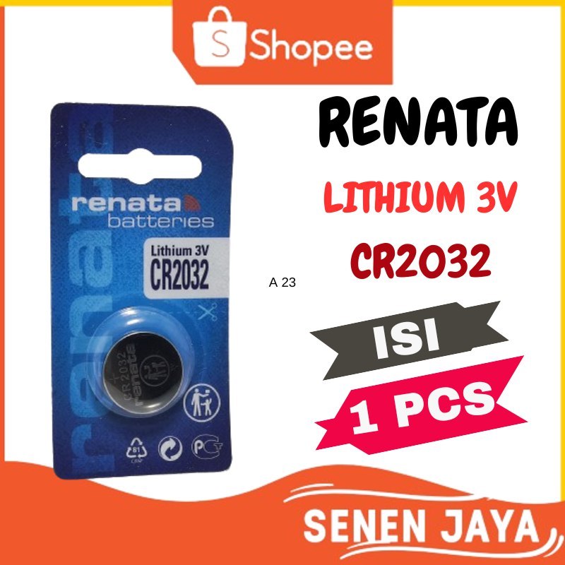Jual Baterai CR2032 ORIGINAL Renata 3V Lithium Button Cell Batre Kancing CR2032 Renata 3 Volt 1 ...