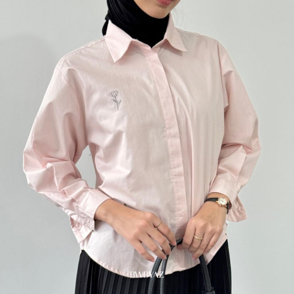 Jual BWBYAZ - ANJANI EMBROIDERY LONG SLEEVE SHIRT | Shopee Indonesia