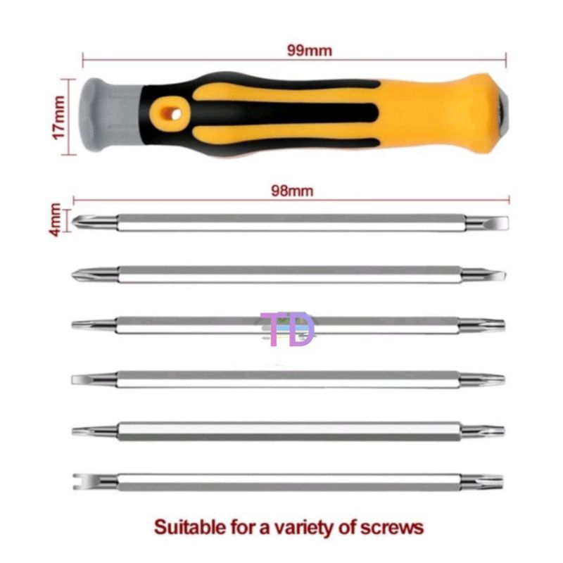 Jual OBENG 6 IN 1 12 MATA, OBENG PLUS, MINUS, BINTANG | Shopee Indonesia