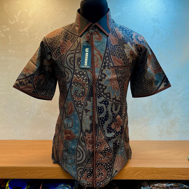 Jual KEMEJA BATIK LENGAN PENDEK BAHAN DOLBY LASEMAN JAITAN SEMI JAS ...