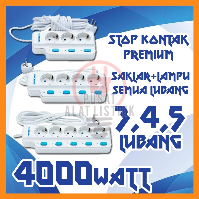 Jual PREMIUM STOP KONTAK KABEL SAKLAR SEMUA LUBANG + INDIKATOR LAMPU ...