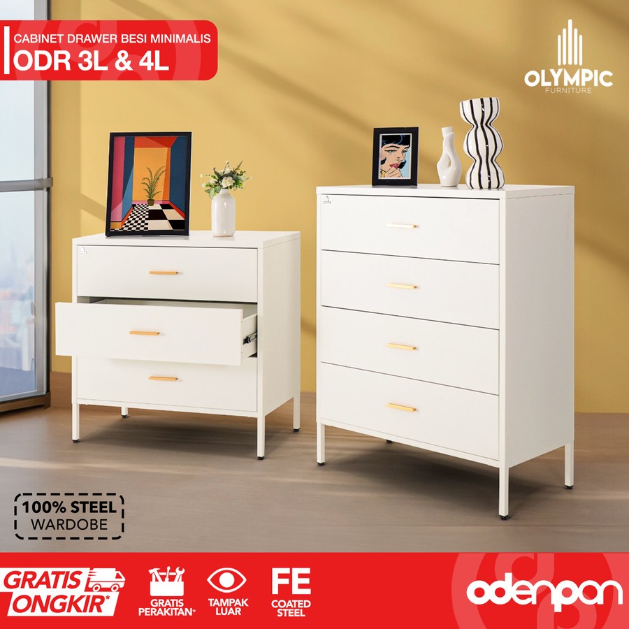 Jual OLYMPIC STEEL Drawer Cabinet Besi Serbaguna Minimalis Dengan 3 & 4 ...