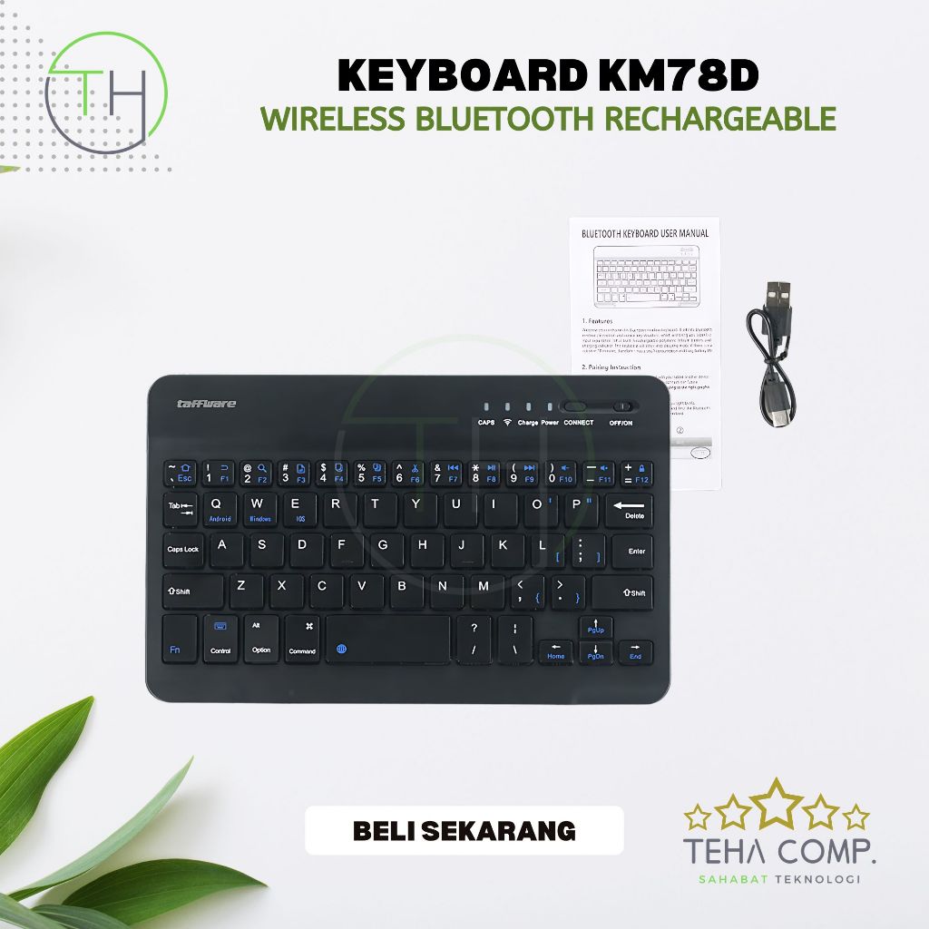 Jual Keyboard Mini Wireless Bluetooth Rechargeable Android HP PC Laptop ...