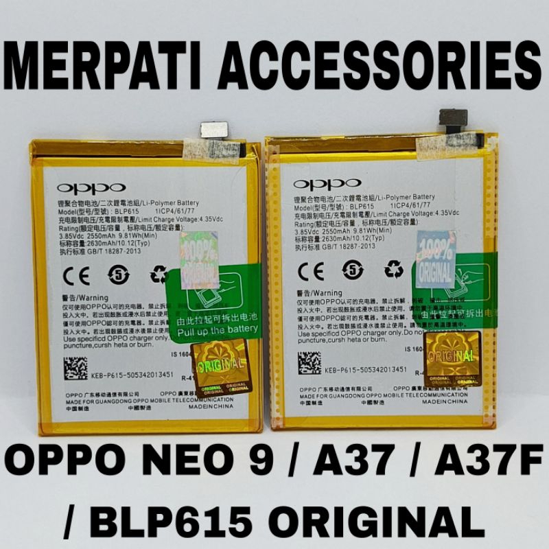 Jual BATERAI / BATRAI / BATRE / BATTERY OPPO BLP 615 / OPPO NEO 9 / A37 ...