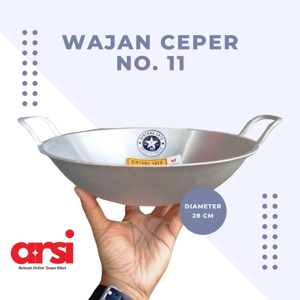 Jual Wajan Penggorengan Ceper No 11 Katel Bahan Alumunium Diameter 28 ...