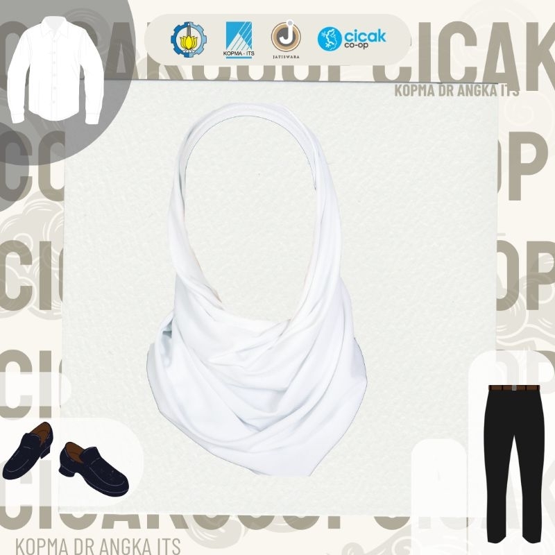 Jual HIJAB SEGI EMPAT PUTIH POLOS JAHIT TEPI | Shopee Indonesia