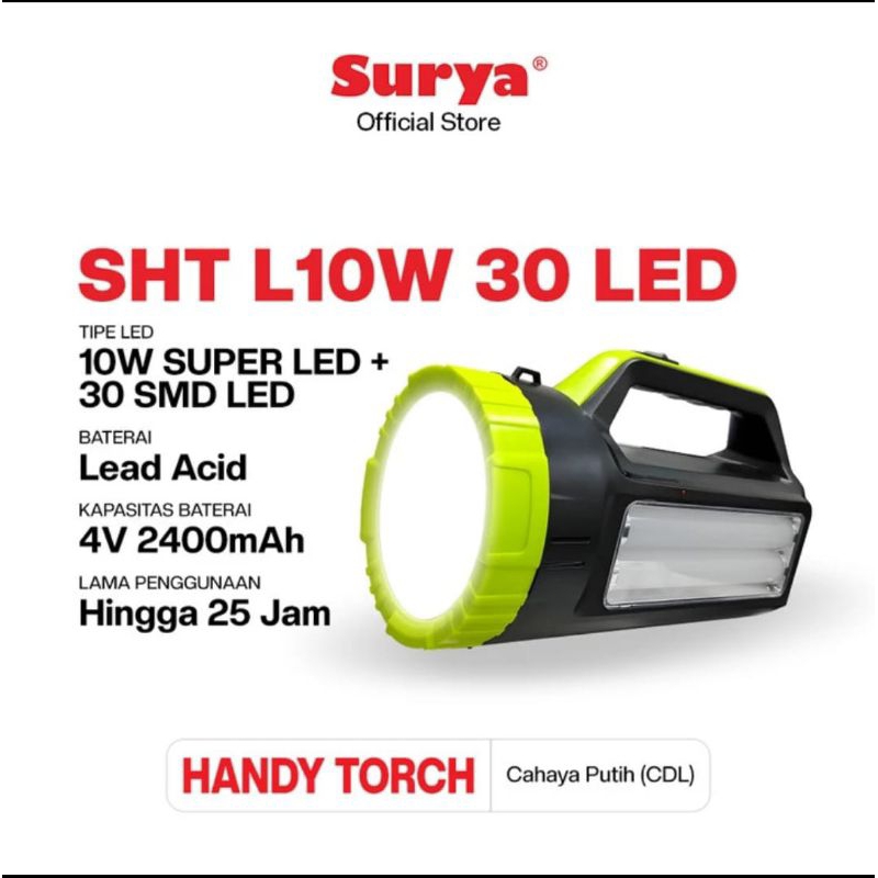 Jual Lampu senter besar surya SHT L10W 30LED+ led emergency | Shopee ...