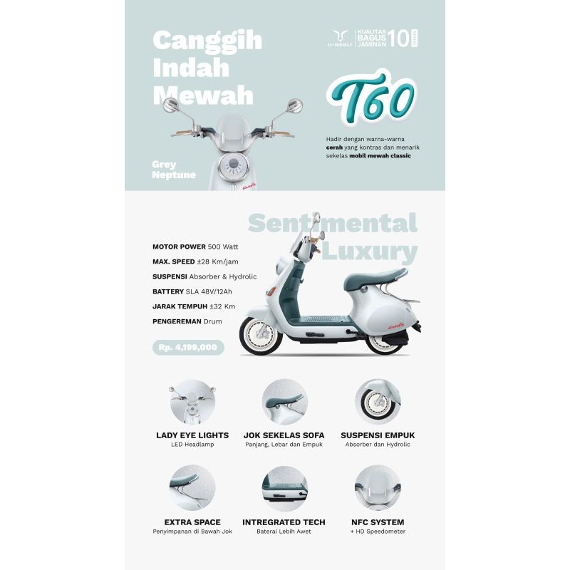 Jual sepeda listrik uwinfly t60 | Shopee Indonesia