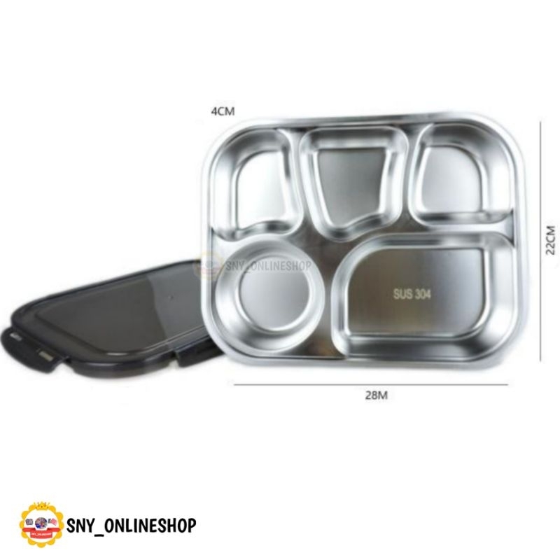 Jual Tempat Makanan Food Tray Tutup 5 Sekat Kotak Makan Bekal Lunch Box ...