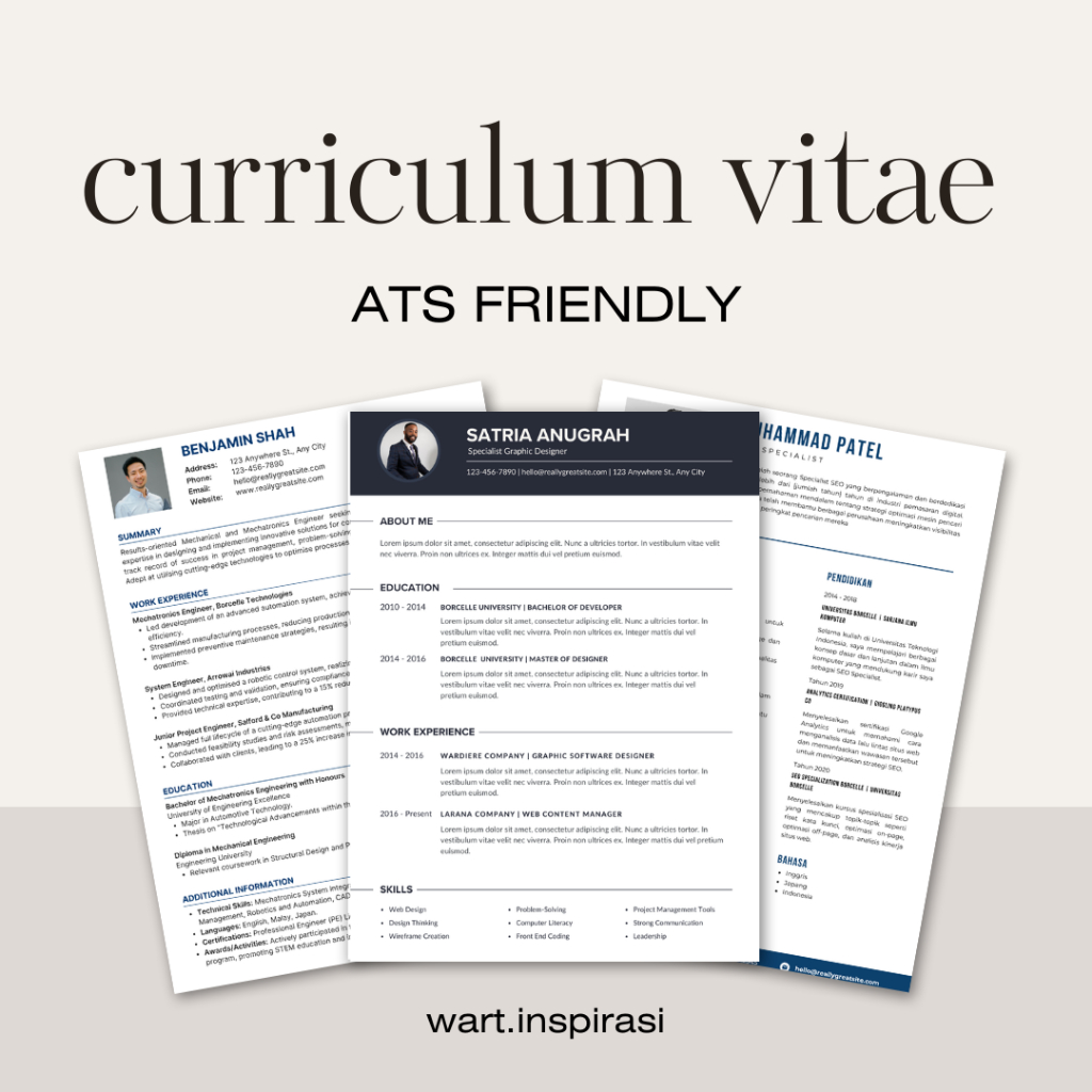 Jual CV ATS Friendly | Jasa Pembuatan CV ATS Friendly | Jasa Desain CV ...