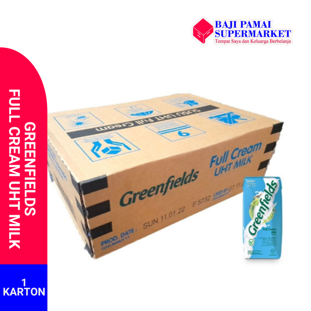 Jual Greenfields Uht 200ml full cream 1 KARTON (ISI 32 PCS) | Shopee ...