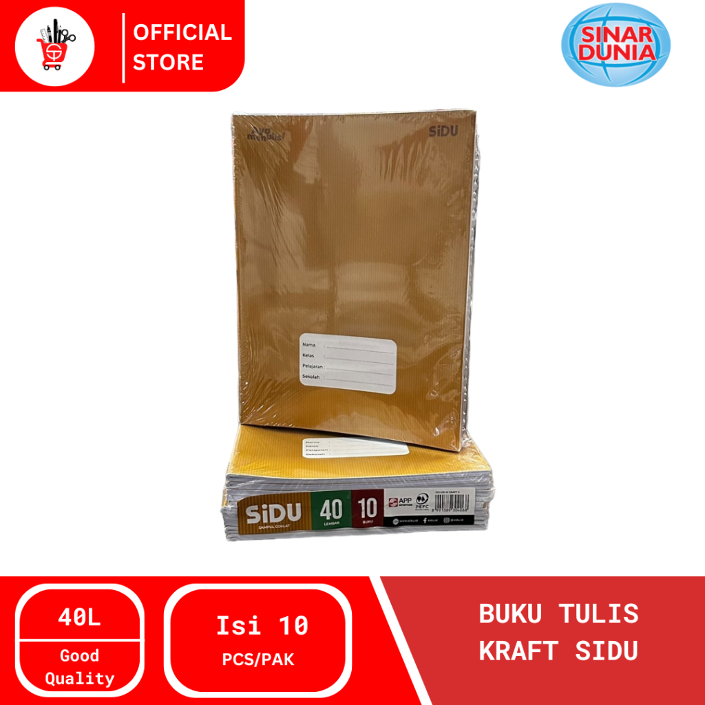 Jual Book | Buku Tulis SiDu Kraft/Craft 40 Lembar (1 PAK) | Shopee ...