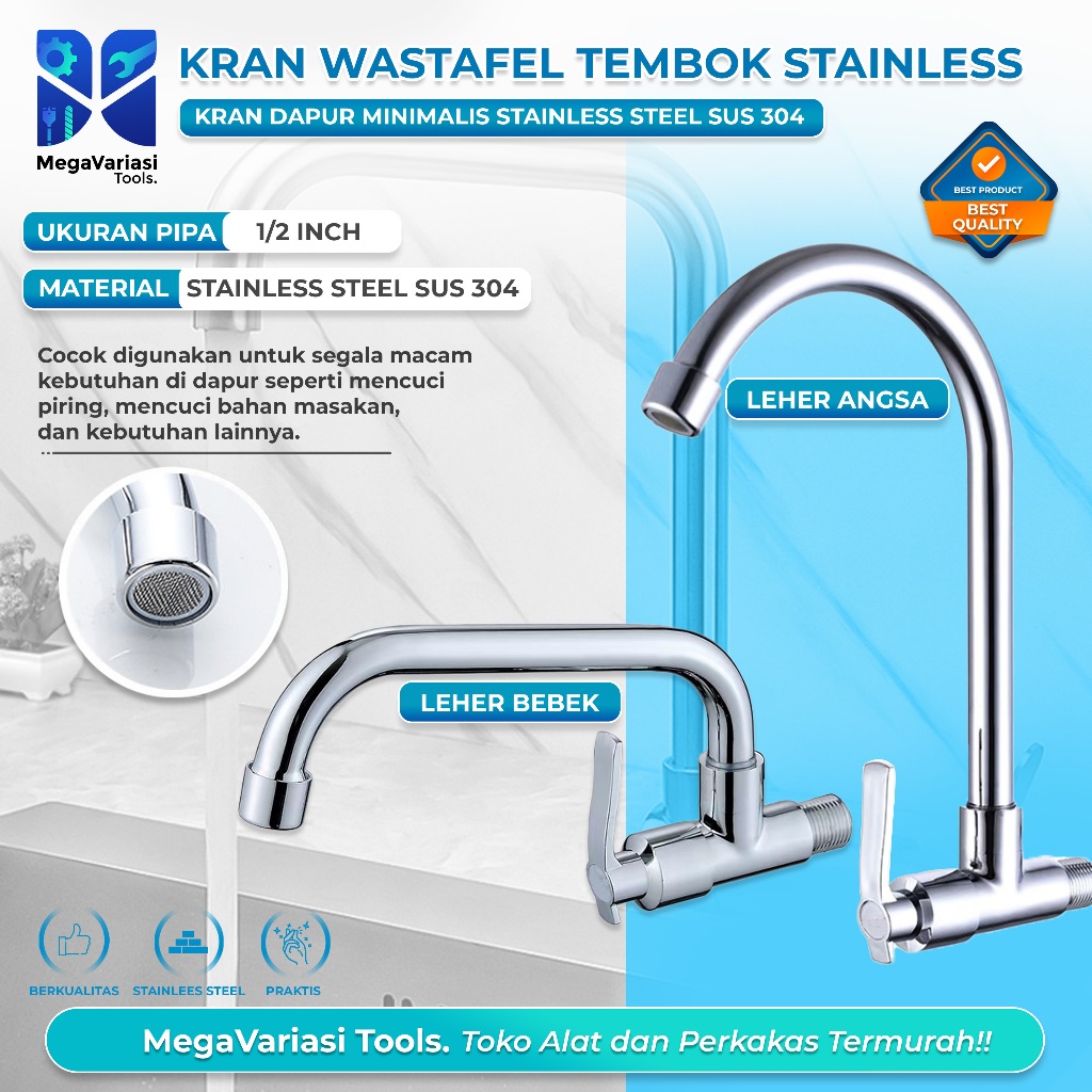 Jual Kran Cuci Piring Leher Bebek Stainless SUS304 Keran Dapur Sink Minimalis ran Air Angsa ...
