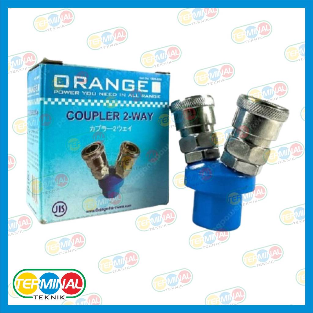 Jual Quick Coupler 2 Way Orange Sambungan Selang Kompresor Cabang 2 ...
