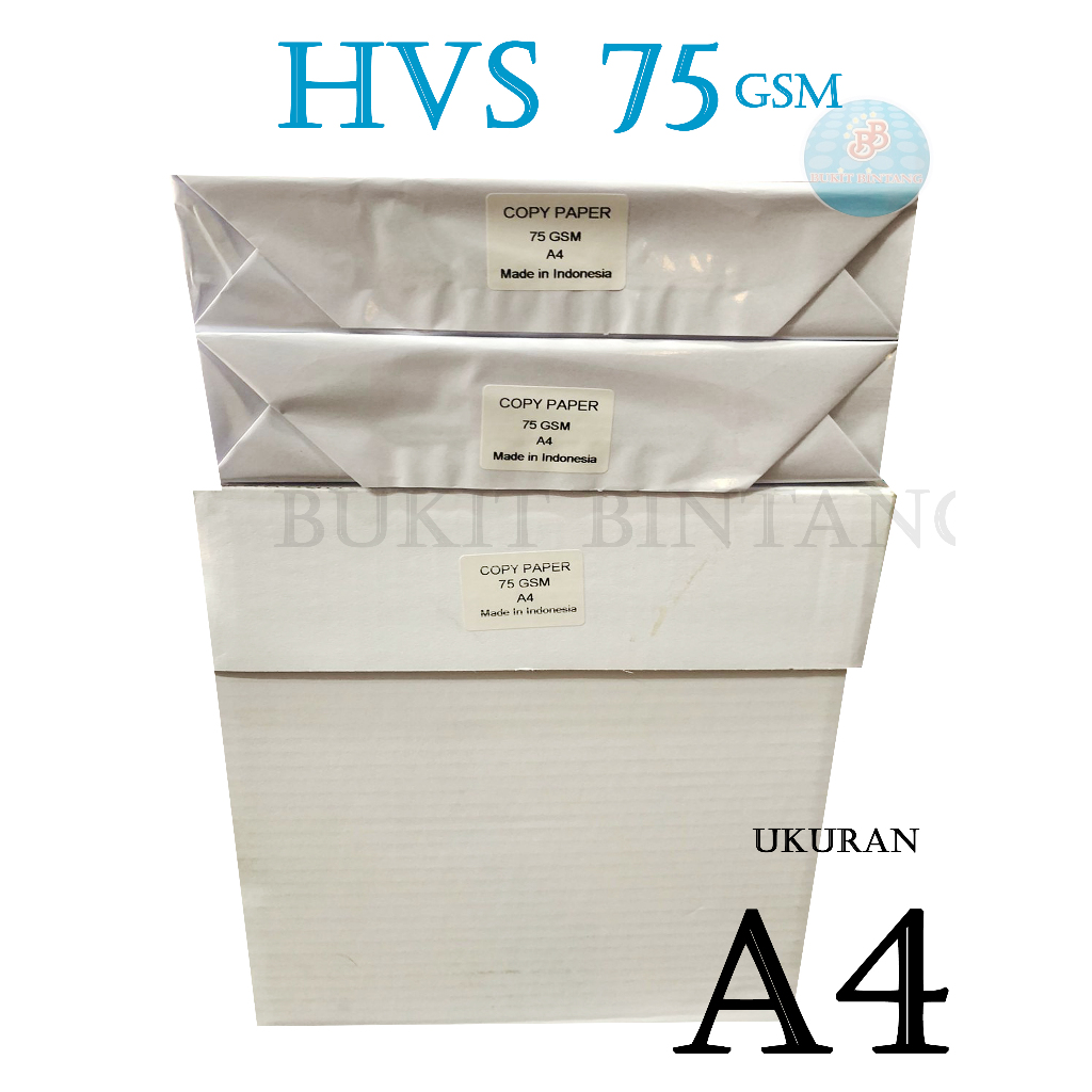 Jual Kertas HVS Copy Paper 75 Gsm Ukuran A4 , 1 Rim / 500 Lembar | Shopee Indonesia