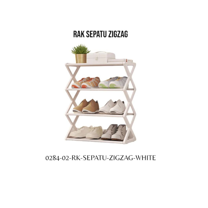 Jual Rak Sepatu Sendal Cross 4 Susun | Shape Shoe Rack Minimalis ...