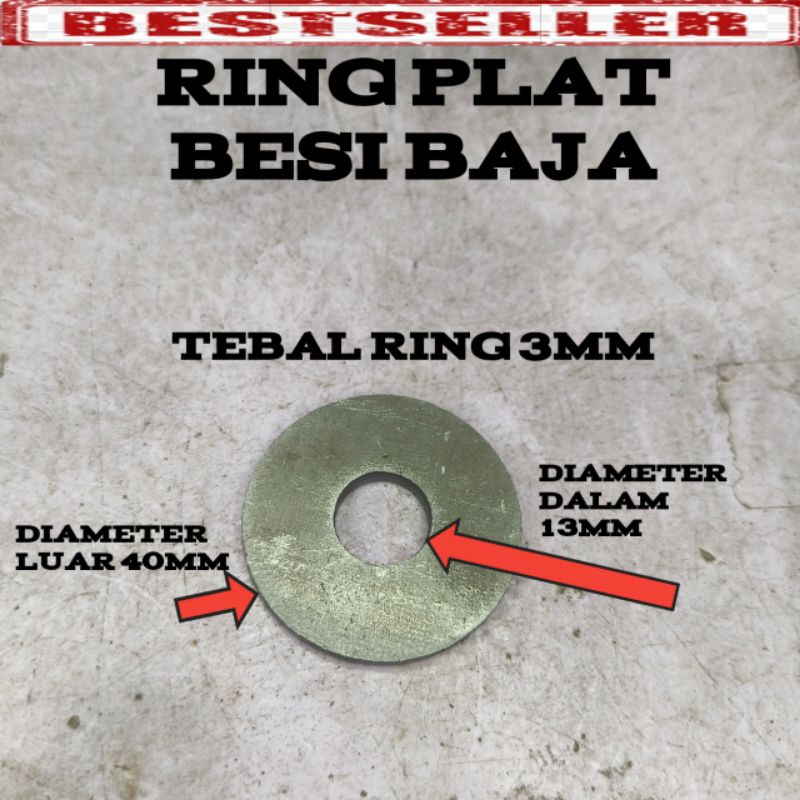 Jual RING PLAT BAJA HITAM DL 40MM DL13MM T 3MM | Shopee Indonesia