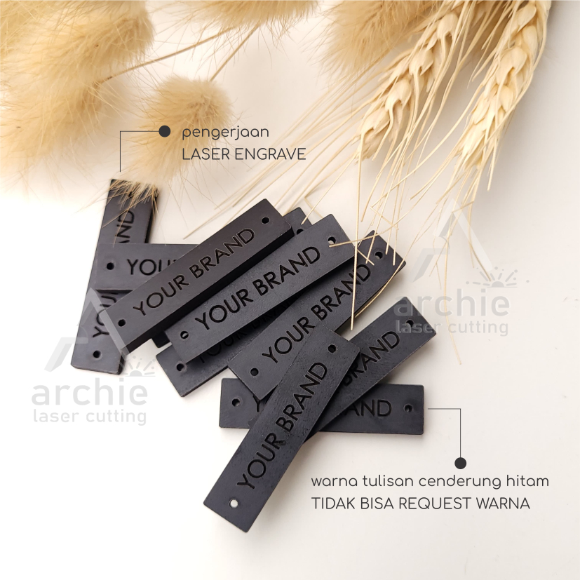 Jual Label Hijab Kayu / Label Produk / Label Brand / Bahan Kayu / Label ...