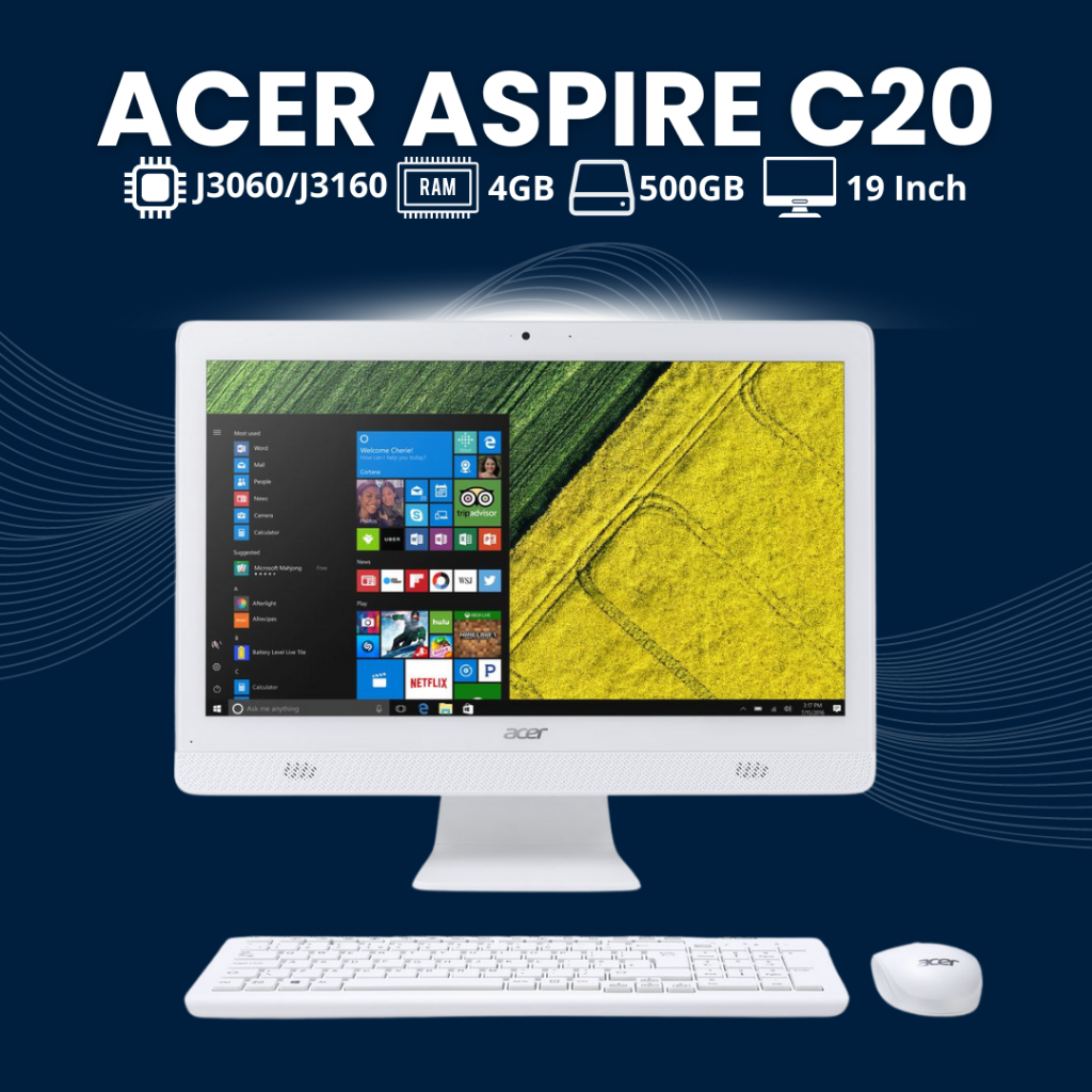 Jual PC ALL IN ONE ACER ASPIRE C20 - Desktop Elegan untuk bantu kerjamu ...