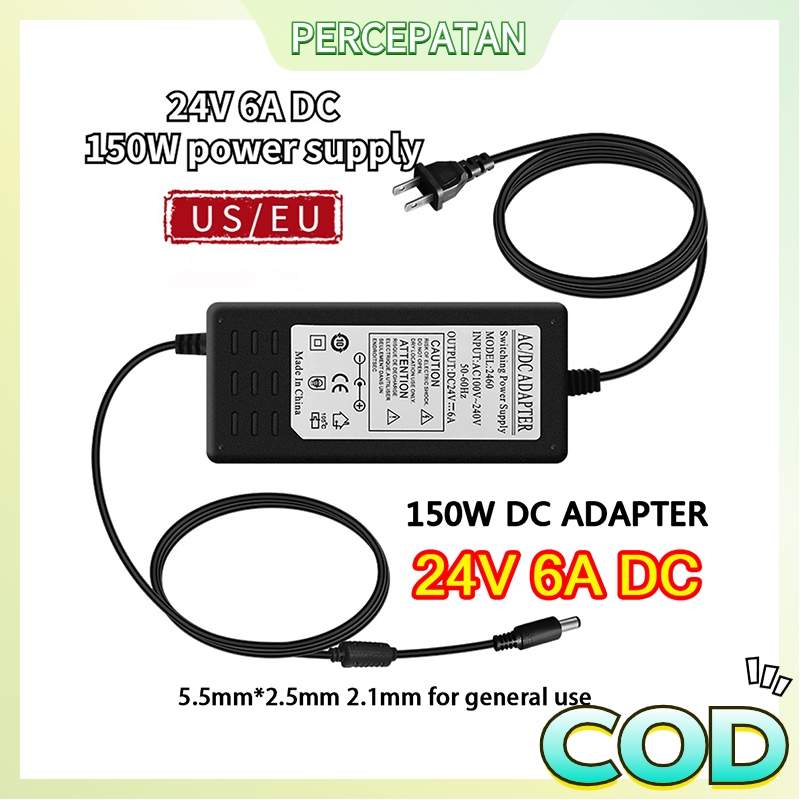 Jual DC24V 6A Adaptor US/EU Plug 150W Power Supply Transformer LED ...