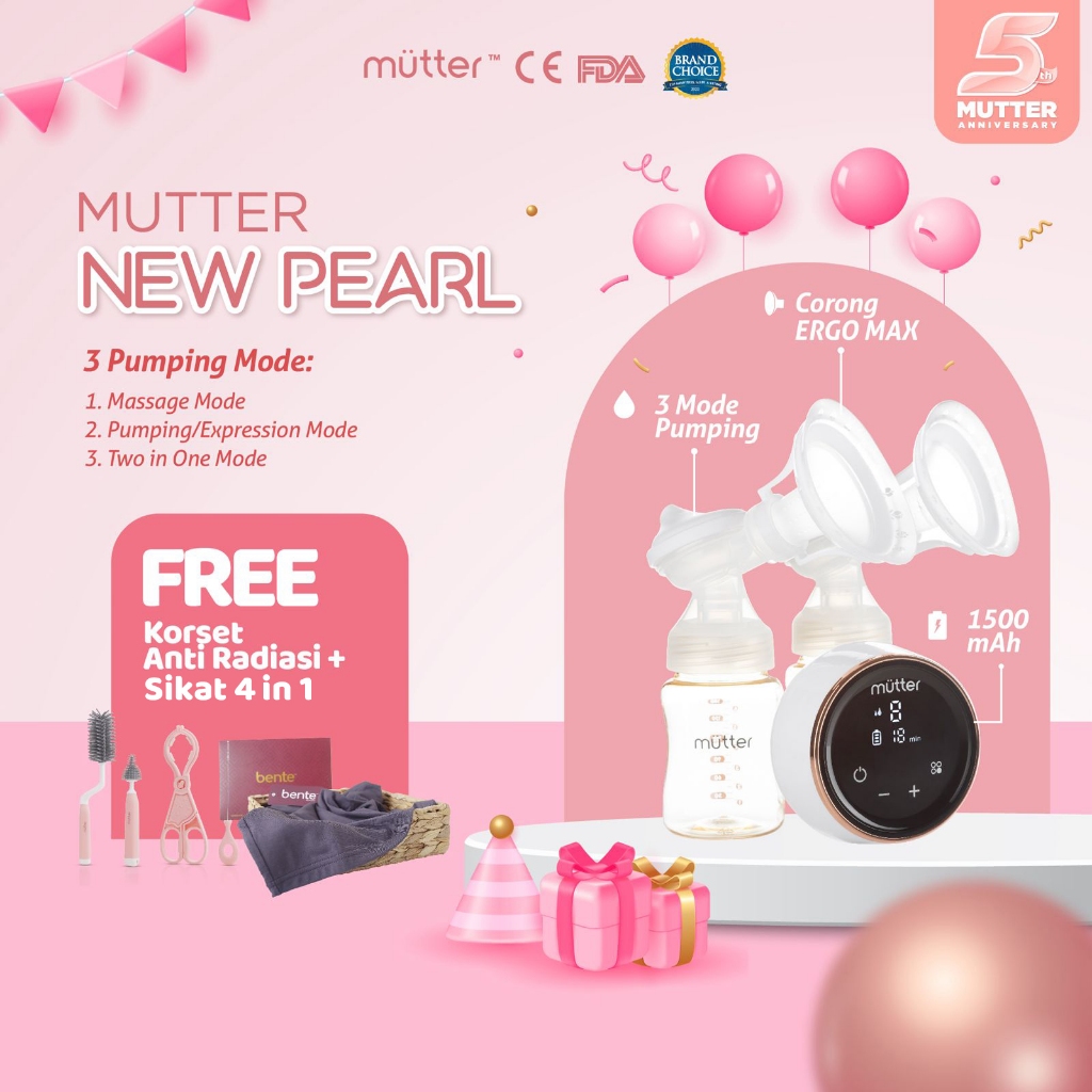 Jual MUTTER NEW PEARL Pompa ASI Elektrik Double Breast Pump | Shopee ...