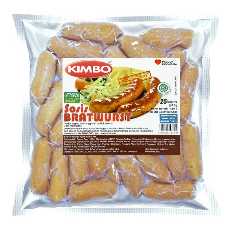 Jual KIMBO SOSIS BRATWURST BEEF COCKTAIL 450 GRAM ISI 25 PCS | Shopee ...