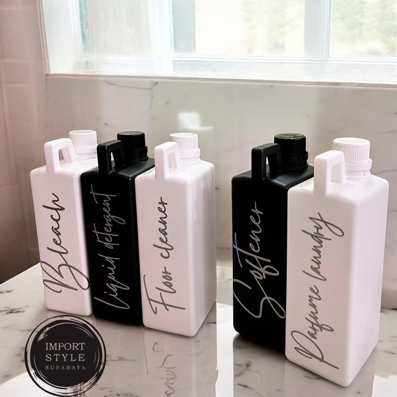 Jual botol sabun refill aesthetic JERIGEN 1L HITAM PUTIH SILVER EDITION ...