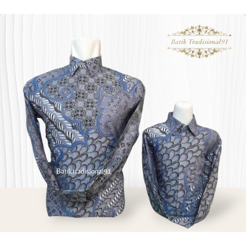 Jual Batik Couple Ayah dan Anak Katun Solo Premium Biru Denim | Shopee ...