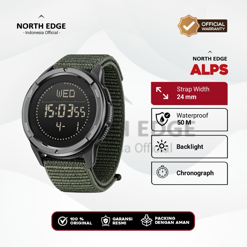 Jual NORTH EDGE ALPS Men's Digital Carbon fiber Watch Shock Militray ...