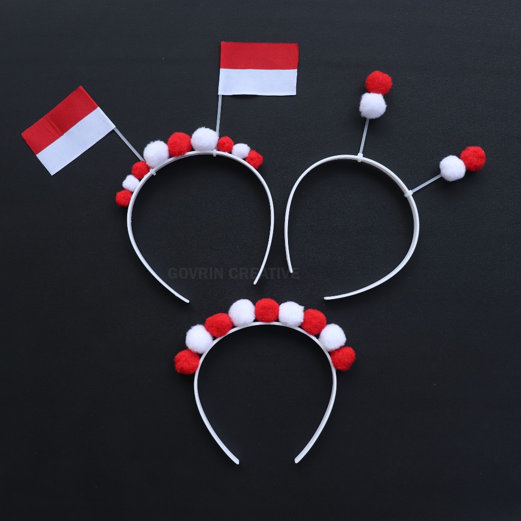 Jual Bando Antena POM POM Merah Putih 17 Agustus | Shopee Indonesia