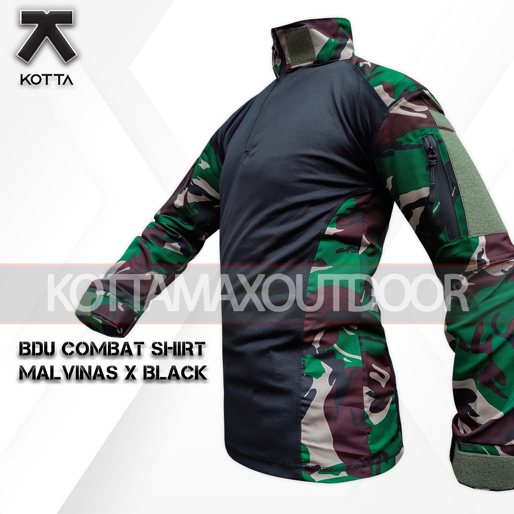 Jual BAJU KAOS TACTICAL BDU COMBAT SHIRT TNI LORENG MALVINAS HITAM KAOS BDU TACTICAL ARMY ...