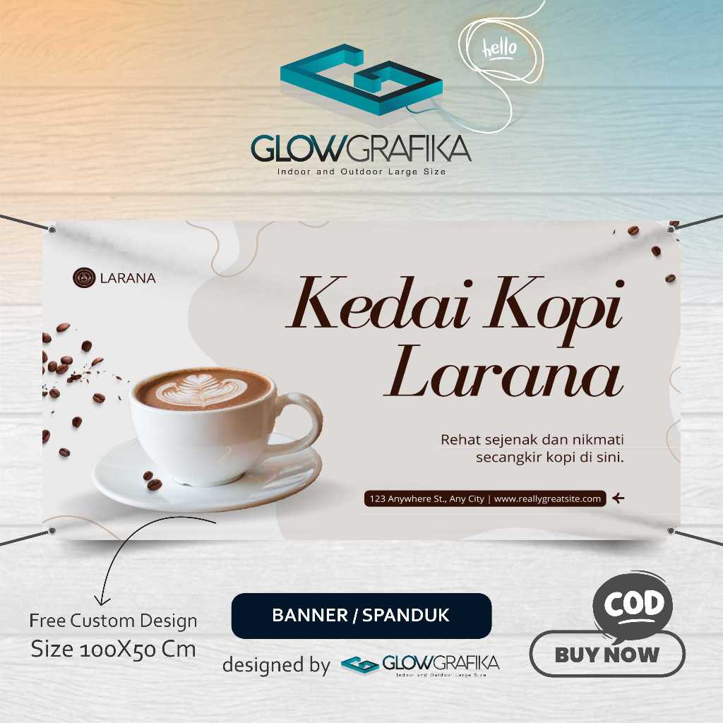 Jual Cetak Spanduk Banner MMT Coklat Aesthetic Coffee Shop Facebook ...