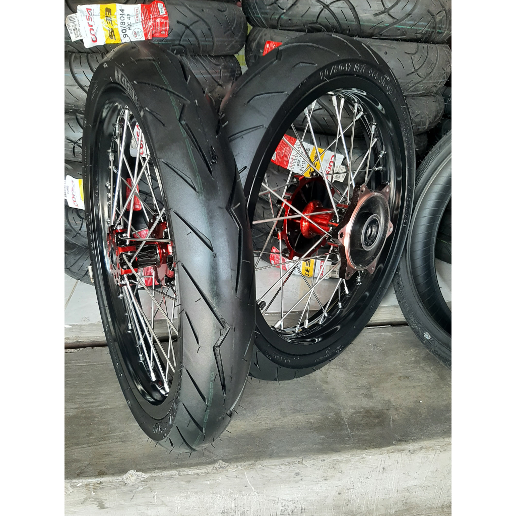 Jual Roda Set Surex CRF 185/215 Wheelset Semi Cacing CRF150L Ban ...