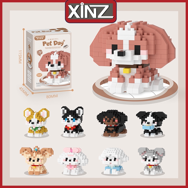 Jual XiNZ Nano Blok Anjing Model Pajangan Hewan Peliharaan Seri Kucing ...