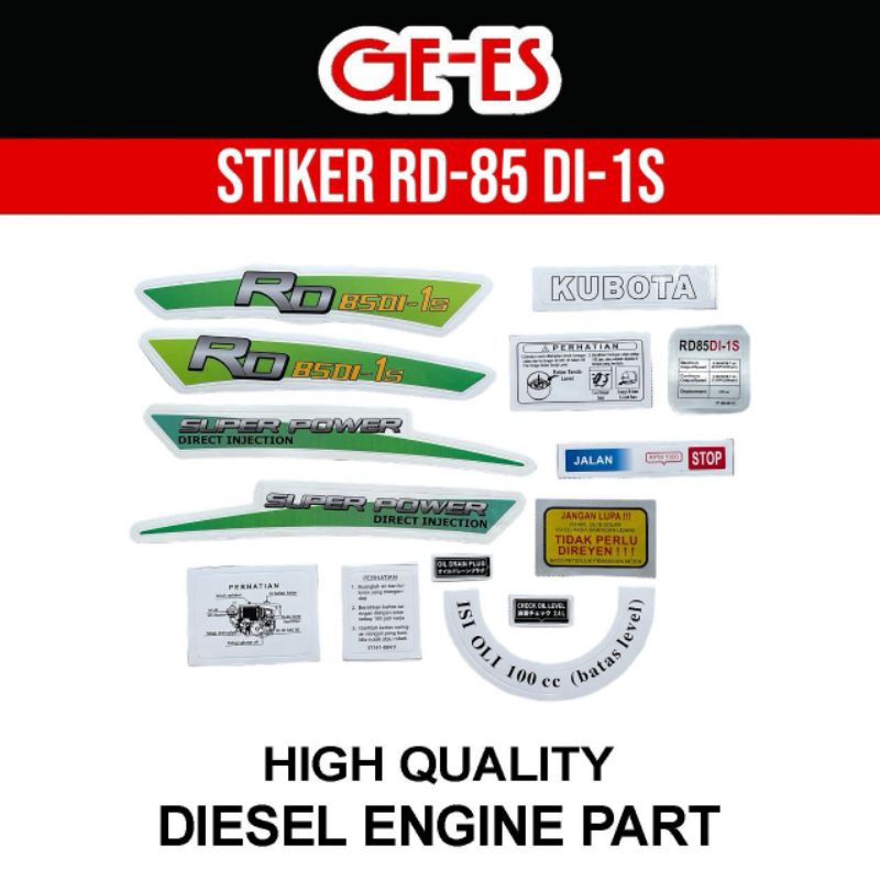 Jual Stiker Mesin Kubota RD 85 1s Stiker Kubota DI 1s Stiker RD 85 New ...