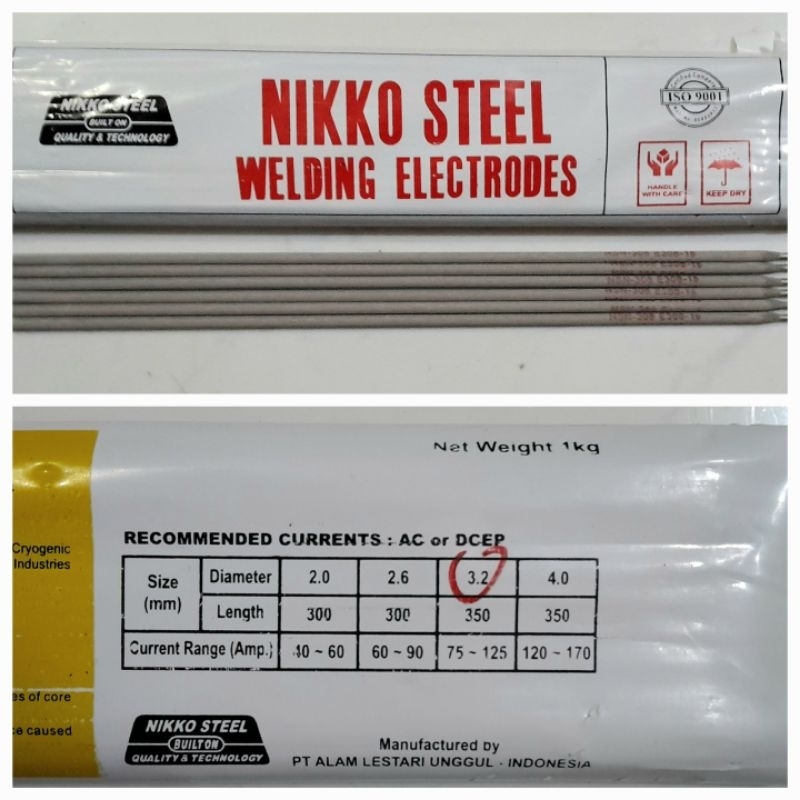 Jual Kawat Las Stainless NIKKO STEEL NSN308 ukuran 3.2mm 1kg | Shopee ...