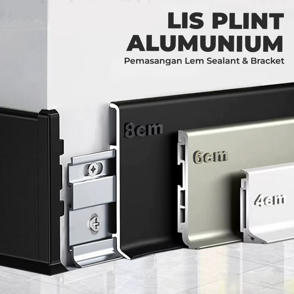Jual Lis Plint Alumunium (4cm, 6cm, 8cm), Floor Skirting Alumunium ...