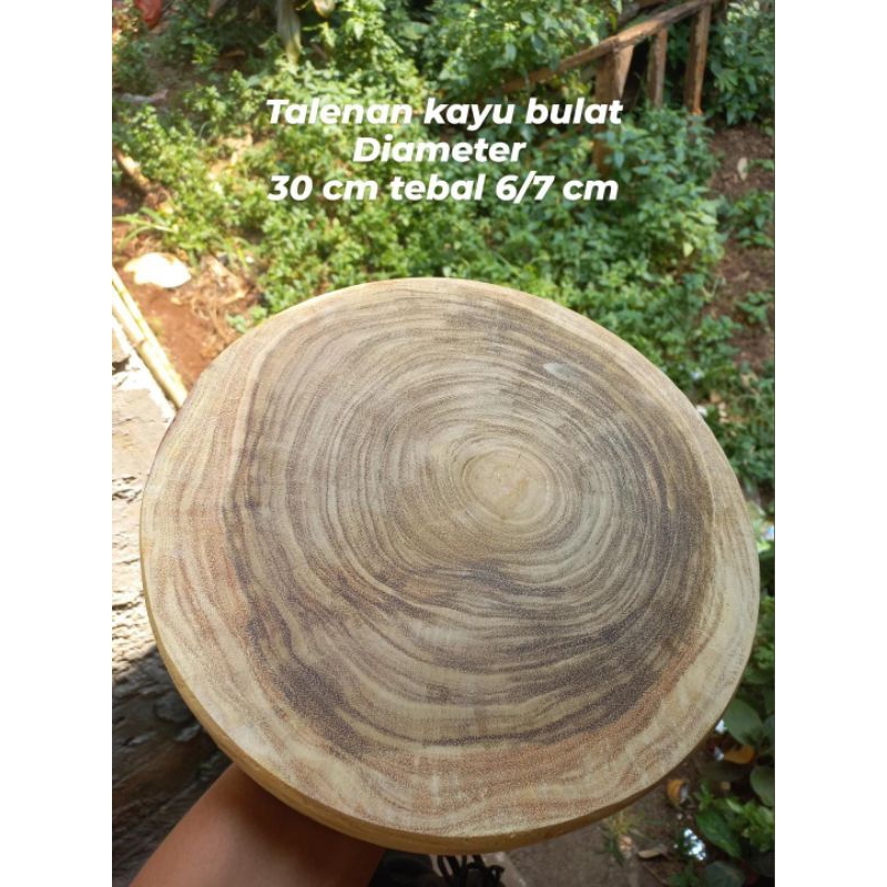 Jual Talenan kayu talenan potong daging diameter 30 cm tebal 6/7 cm ...