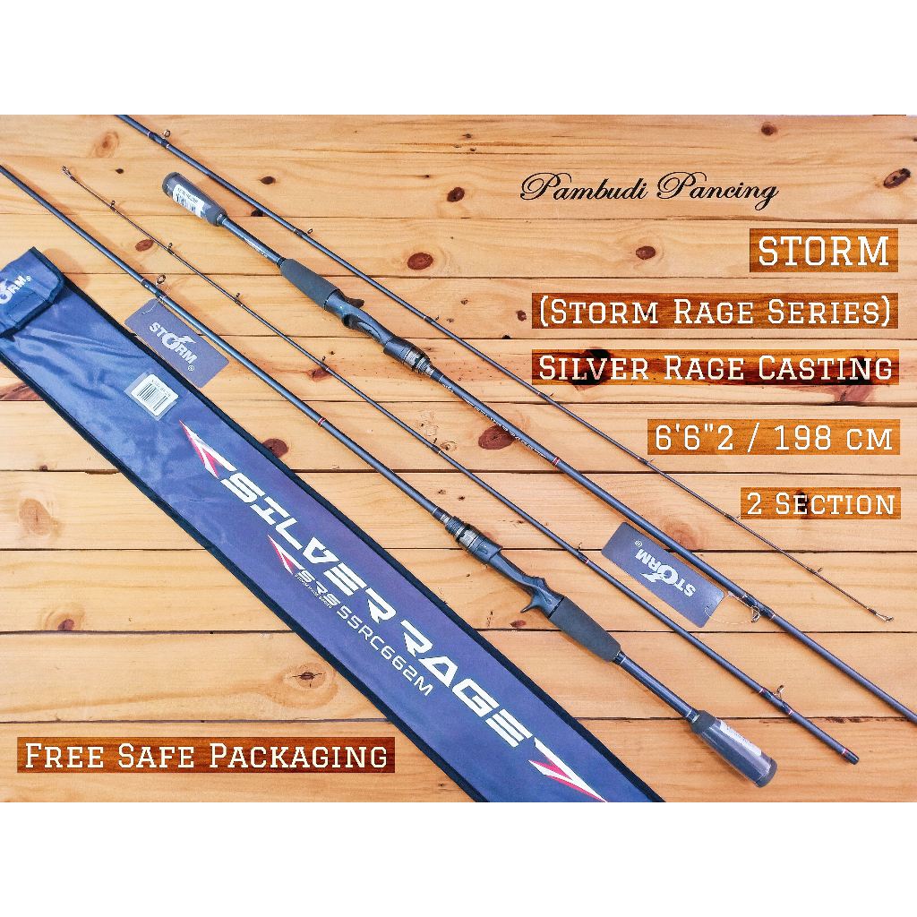 Jual STORM by RAPALA Original | Joran BC STORM SILVER RAGE Baitcasting ...